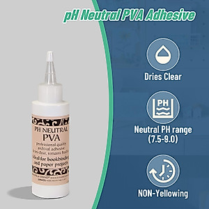 Books By Hand, PH Neutral PVA Adhesive, Professional Adhesive, Dries Clear, Remains Flexible - 4 Ounce