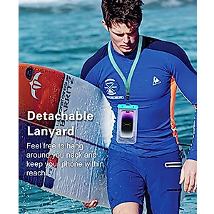 MoKo Floating Waterproof Phone Pouch [2 Pack], Floatable Phone Case Dry Bag with Lanyard Compatible withiPhone 14 13 12 11 Pro Max X/Xr/Xs, SE 3, Samsung S21/S20/S10/S9/S8, Sky Blue+Mint Green