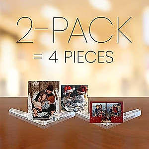 2-Pack Christmas Card Display & Organizer for Table Shelf Desk Mantel | Holds 60 Cards | Holder for Greeting Cards Birthday Cards Postcards & More! | Crystal Clear Solid Acrylic | Unique Teacher Gift