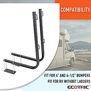 ECOTRIC RV Portable Waste Tote Tank Carrier RV Bumper Rack Support Bracket with Heavy-Duty Straps Secure Water Tank in Place During Travel