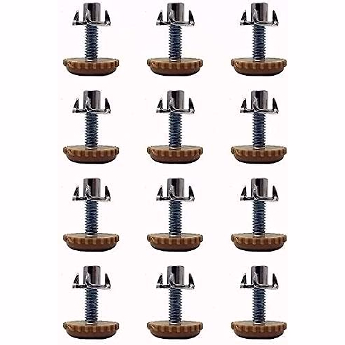 Leveling Feet Adjustable Furniture Levelers - 5/16 inch Threaded Shank w/T-Nuts Leg Leveler for Table,Chair and Furniture Legs- Adjusts from 0" to 1" - Pack of 12 (Coffee)