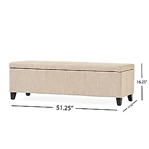 Christopher Knight Home Glouser Fabric Storage Ottoman, Sand