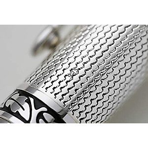 Xezo Tribune Solid 925 Sterling Silver Diamond-Cut Serialized Ballpoint Pen. Only 300 Pieces Made (Tribune 925 SS BP)