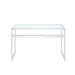 Coaster Home Furnishings Hartford Glass Top Writing Desk Chrome