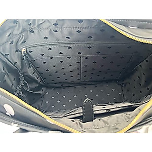 Kate Spade Chelsea Little Better Nylon Large Top Zip Tote Bag Black Apple Print