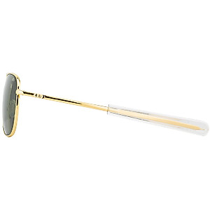 AO Original Pilot Sunglasses - Gold - Calobar Green AOLite Nylon Lenses - Bayonet Temple - Polarized - 55-20-140