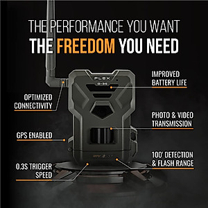 SPYPOINT Flex G-36 Twin Pack Cellular Trail Camera, 36MP Photos and 1080p Videos with Sound, GPS Enabled, Dual-Sim LTE Connectivity, 100' Flash & Detection Range + Two 32GB Micro SD Cards