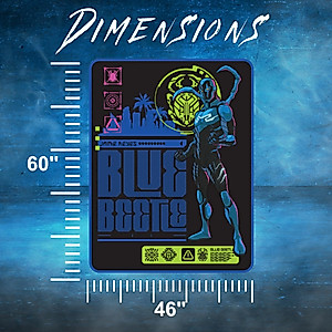Franco WB Blue Beetle Movie Kids Bedding Super Soft Micro Raschel Throw, 46 in x 60 in, (Official Licensed Product)