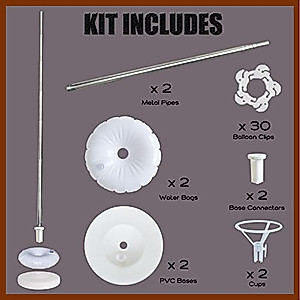 Adjustable Balloon Column Stand Kit for Floor- Set of 2,Base and Telescopic Pole,Balloon Tower Backdrop Decoration for Wedding, Baby Shower, Birthday Party, or Bachelorette Parties