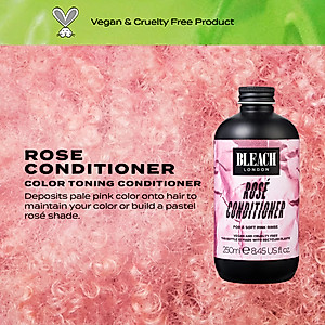 BLEACH LONDON Rose Conditioner - Soft Pastel Pink Rinse, Color Toning and Preserving, Vegan, Cruelty Free, Daily Hair Nourishment, Color Depositing Formula, 8.45 fl oz
