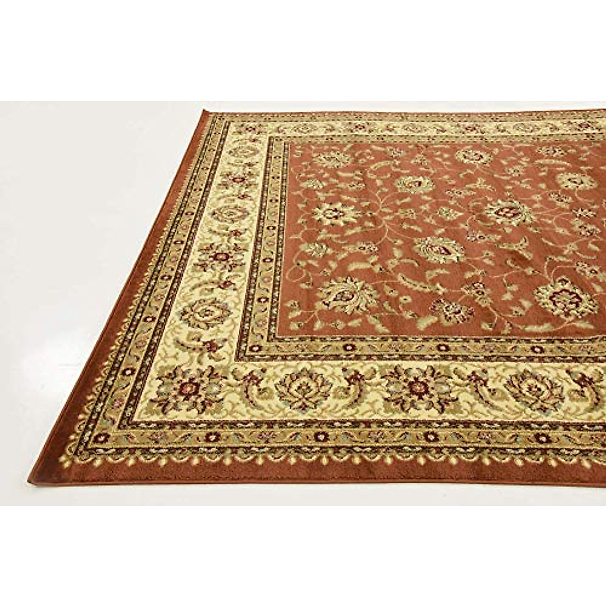 Unique Loom Voyage Collection Traditional Oriental Classic Intricate Design Area Rug, 9 ft 0 in x 12 ft 0 in, Terracotta/Ivory