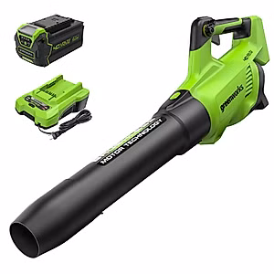 Greenworks 40V (130 MPH / 550 CFM / 75+ Compatible Tools) Cordless Brushless Axial Leaf Blower, 4.0Ah Battery and Charger Included