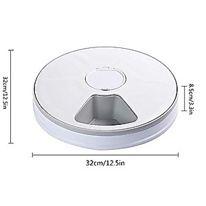ZH1 Cat and Dog Food Dispenser, Automatic Pet Feeder with 6-Segment Dial with LCD Display, Voice Reminder, for Cats and Small and Medium Pets.
