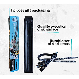 TEAM MAGNUS Tundra wolf skis with one size bindings for all ages and boots - for snow play, skills and technique practice