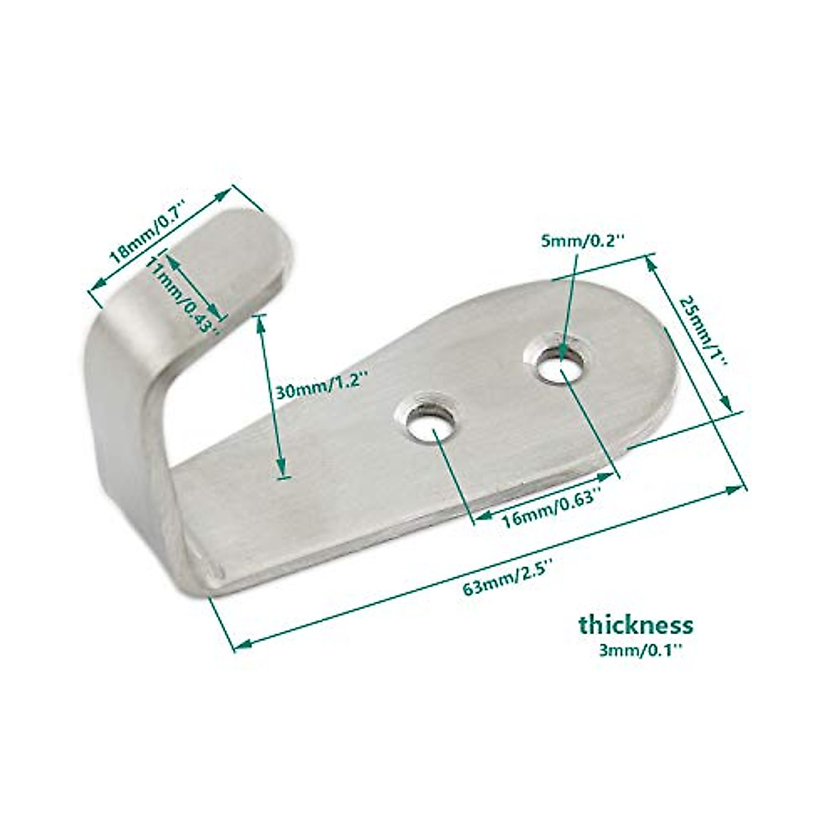 Ulifestar Stainless Steel Coat Hooks, Heavy Duty Metal Hooks for Hanging Towels Keys Hats,Kitchen Bathroom Wall Mounted Hanger Hooks Indoor and Outdoor Hooks with Installation Screws 8 Pack