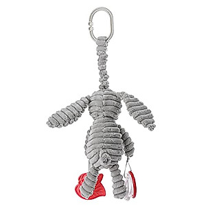 Apricot Lamb Gray Bunny Rabbit Character Teething Toy Soft Baby Rattle Stroller for Boys and Girls, Plush Stuffed Animal Rattle Toy Lovey for The Newborn, 0-3 Months, 0-6 Months and above, 8.5 Inches