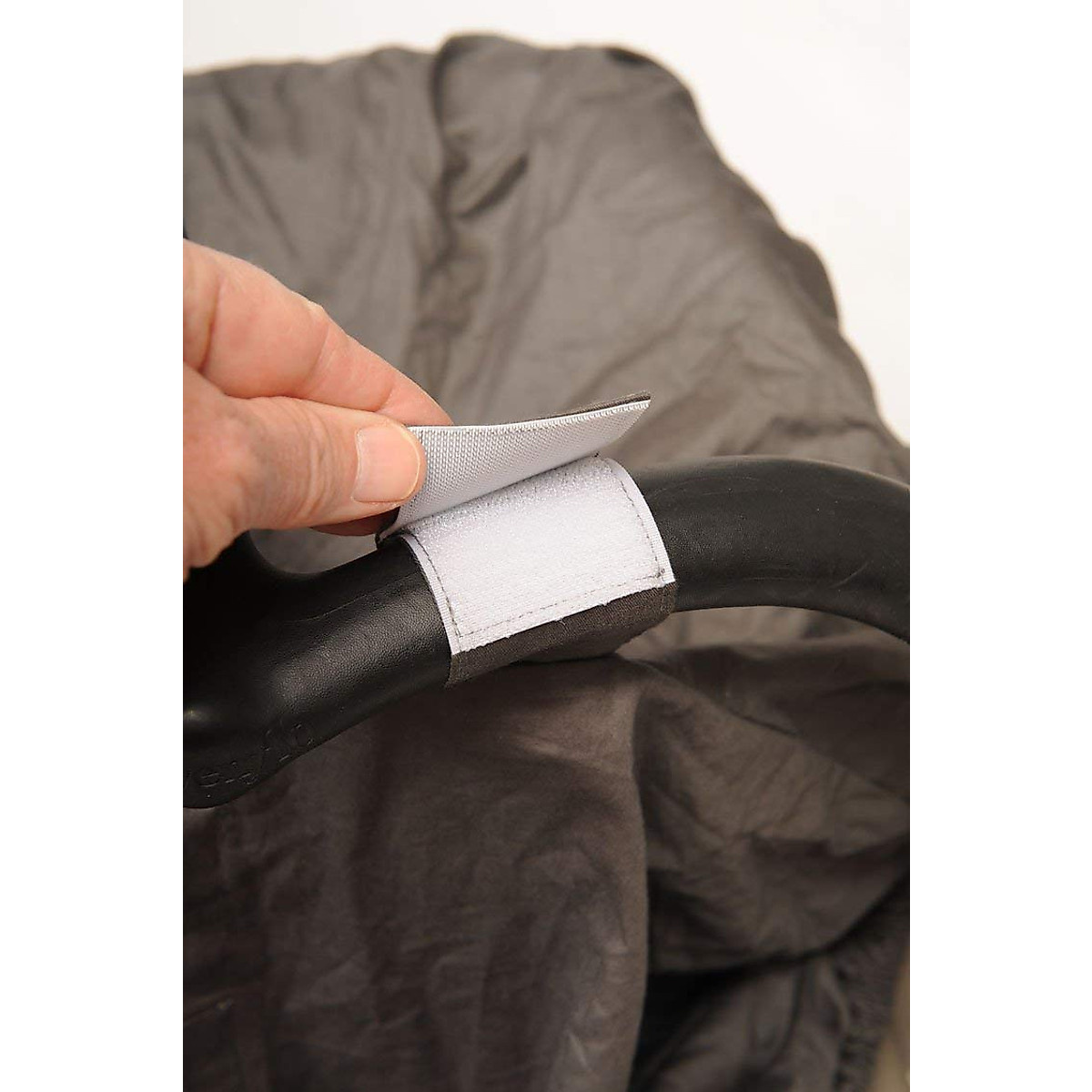 Elisabeth Nielsen Baby Car Seat Canopy Cover with Peek-a-Boo Opening | Universal Fit for Boys & Girls | Lightweight, Breathable, Gray Cotton | Bonus Burp Cloths