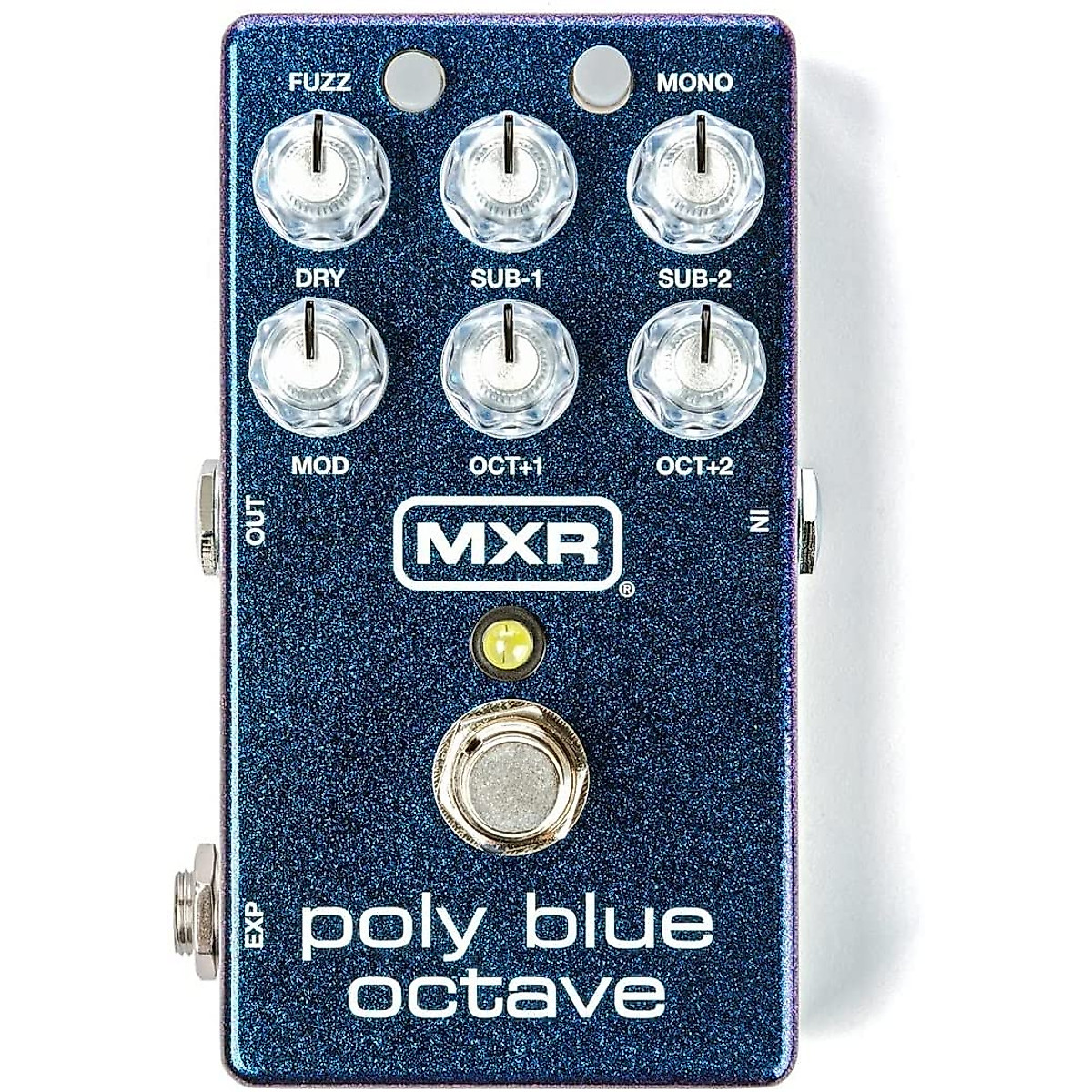Briskdrop MXR M306 Poly Blue Octave Bundle with 2 Patch Cables, 9V Power Supply, and Dunlop PVP113 Pick Pack