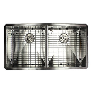 37 Inch Zero Radius Design 16 Gauge Undermount Double 5050 Bowl Stainless Steel Kitchen Sink Premium Package