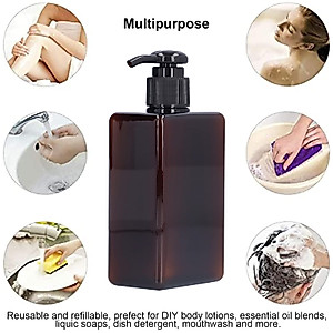 FIYO 3Pcs Empty Shampoo Bottles, 280 ml Pump Bottle Dispenser Refillable Portable Travel Containers Hand and Dish Soap Dispenser for Kitchen Bathroom(Brown)