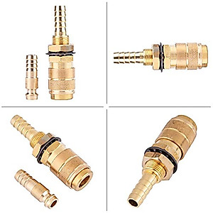 Water Cooled & Gas Adapter Quick Brass Hose Connector Fitting for MIG TIG Welder Torch (Brass)