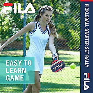 FILA Accessories Pickleball Paddles Set of 2 - Pickleball Set Includes 2 Wooden Pickleball Paddles, 2 Regulation-Size Pickleball Balls & Pickleball Bag for Pickle Ball Equipment, 2 Pack - Rally