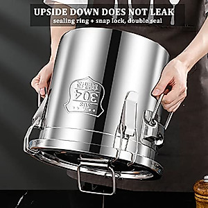 Stainless Steel Canister with Lids, Airtight Sealable Containers for Food Kitchen Canisters Household Cereal Dispenser Bucket Food Storage Containers for Rice, Flour, Grain, Coffee Bean (3.17 Gal)