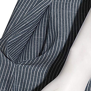 Linen Dresses for Women, White Linen Dress Womens Dresses Casual Women Casual Striped Print Sleeveless Dress Neck Linen Pocket Long Dress House Dress for Women Linen Dresses(Navy,Large)