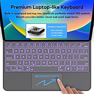 Keyboard Case for iPad Air 13 (M3 2025 / M2 2024) and iPad Pro 12.9 inch 6th / 5th / 4th / 3rd Generation – Magic-Style Magnetic Keyboard Case with Multi-Touch Trackpad – Floating Cantilever Stand