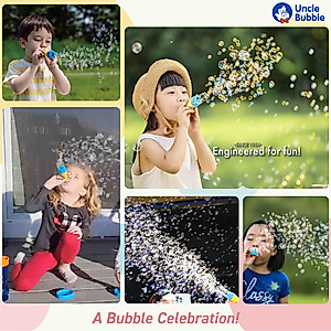 Uncle Bubble Mini Bubble Blower - Non Toxic Plastic Confetti Bubbler, Fun Summer Toys for Kids, Girls and Boys, Blow Thousands of Mini Bubbles in One Breath