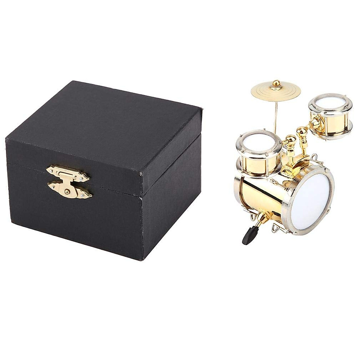 Miniature Musical Instrument Replica Drum Set Ornament Drummer Gift Children's Three Drum Model Decor 8.6x8x5.9cm