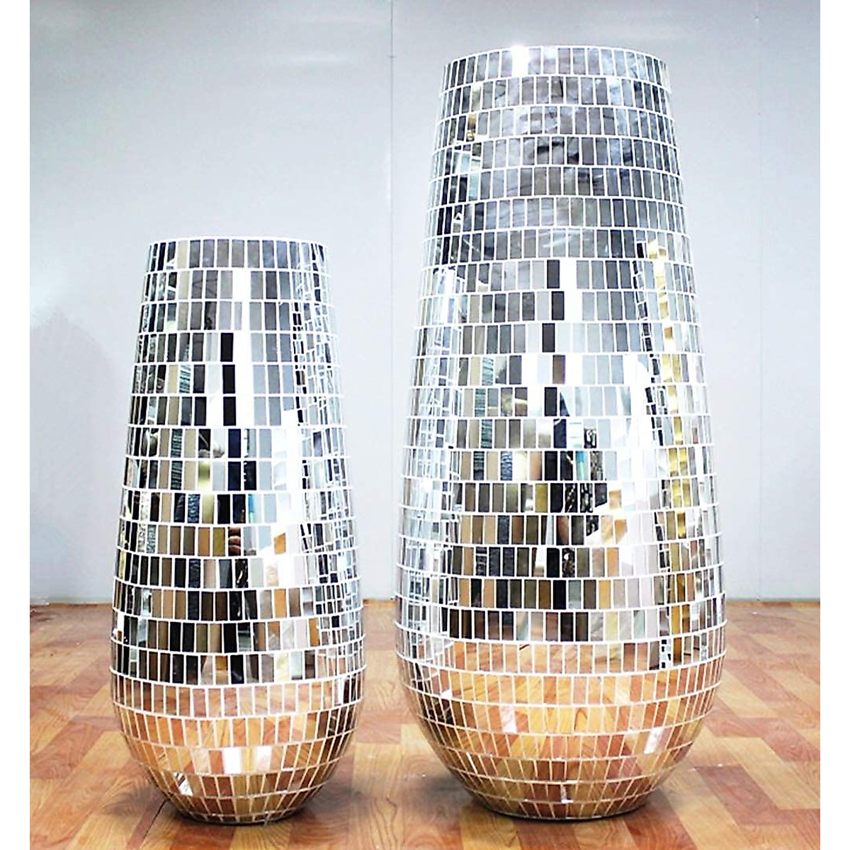 REDODECO 2400pcs Real Glass Silver Mirrors Mosaic Tiles Sticker for Craft Square Glass Tiles Self Adhesive,5mm by 5mm