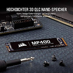 Corsair MP400 8TB M.2 NVMe PCIe x4 Gen3 SSD (Sequential Read Speeds of up to 3,480 MB/s, Write Speeds of up to 3,000 MB/s, High-Density 3D QLC NAND) Black