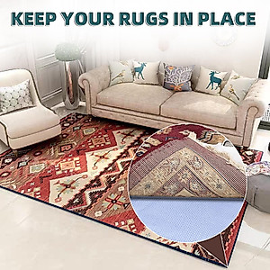 73x20 Inches Double-Sided Anti-Slip Carpet, Premium Vinyl Anti-Skid Fabric, Rug Backing & Rug Making Supplies, Non-Slip Rug Grips for Area Rugs to Keep Them in Place (Grey)