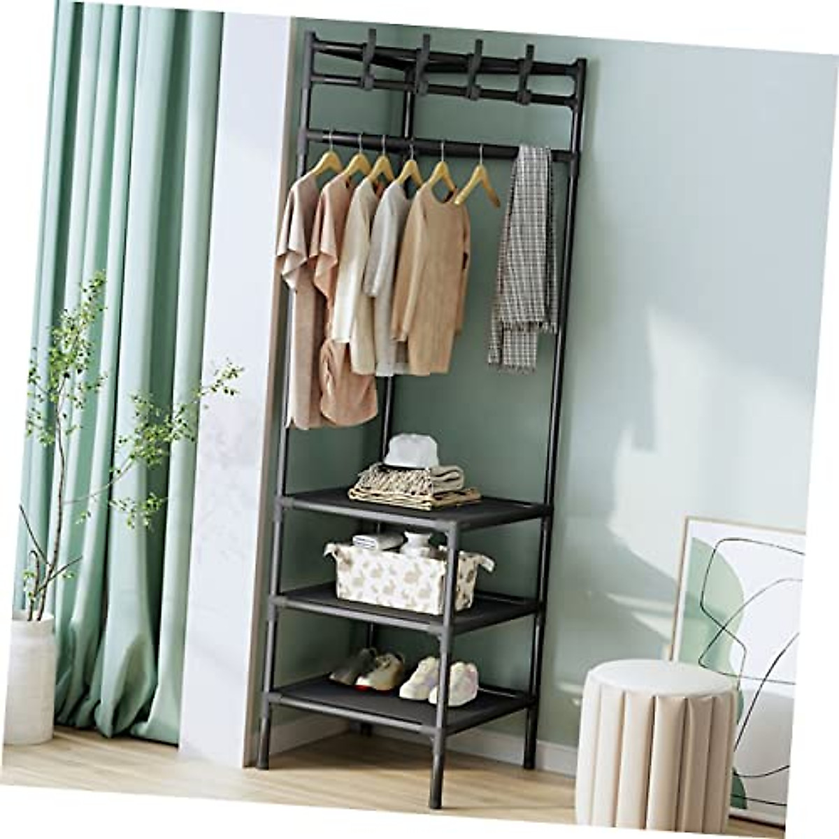 Zerodeko Corner Coat Rack Drying Rack for Clothing Standing Garment Rack Heavy Duty Clothes Rack Freestanding Garment Rack Clothing Garment Rack Laundry Drying Rack Wardrobe Rack Coat Racks