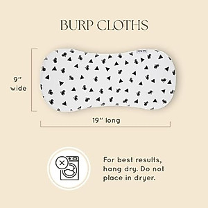 Dodo Babies 5-Pack Baby Burp Cloths – Soft, Absorbent Organic Muslin Burp Cloths – Includes Pacifier Case and 2 Pacifier Clips – Colors: Pink, White and Grey