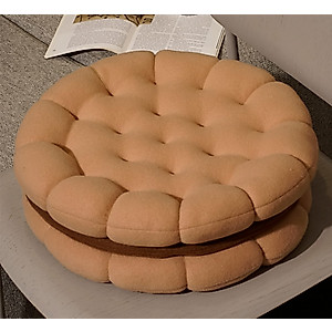 14'' Biscuit Shaped Seat Cushion Short Plush Pillow for Livingroom Decor Graduation Gift (Pink)