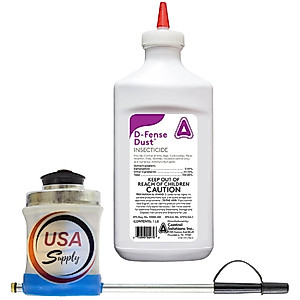 Dfense Dust: Ready-to-use Insecticide - Control of up to 8 Months. Includes USA Supply Puffer