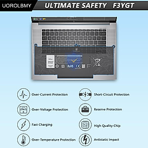7480 F3YGT 2X39G 60WH Laptop Battery for Dell Latitude 12 7000 7280 7290 13 7000 7380 7390 P29S002 14 7000 7480 7490 E7280 E7480 E7490 E7290 E7380 Battery fits Dell 453-BBCF 451-BBYE KG7VF DM3WC DM6WC
