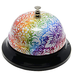 WEKOIL Call Bell Floral Desk Service Bell Customer Ding Bell for Restaurant Hotel Room Kitchen Party Office Elderly Teachers Student Large Flower Bell,3.35 inch