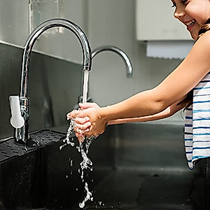 Dr.KYS 2PCS Silicone Faucet Sink Splash Guard – 14.6"x 5.5'' Handle Drip Catcher Tray - Upgraded Special Drain Pattern – Kitchen and Bathroom Sink Splash Guard Behind Faucet