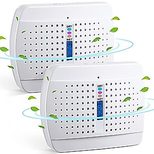 2 Pack Rechargeable Small Dehumidifier, Portable Mini Dehumidifiers for Bedroom, Bathroom, High efficiency Moisture Absorber for Closet, Bookcases