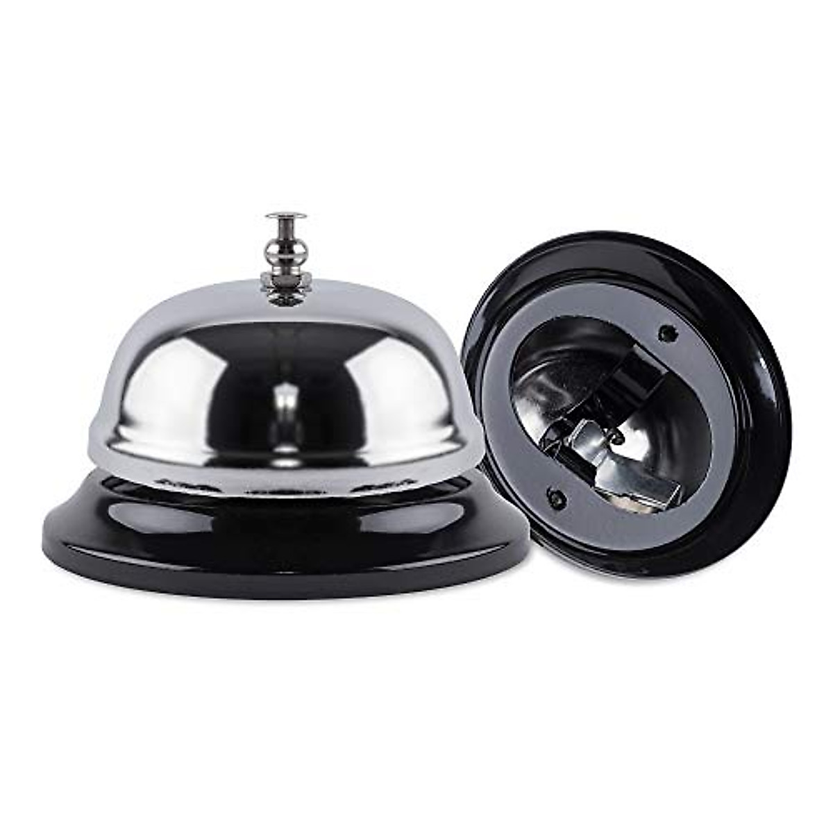 2 Pack Call Bell Front Desk 3.35 inch Silver Metal Anti-Rust Ringing Service Bell, for Hotels, Offices, Pet Dog Training, Schools, Reception, Restaurants, Warehouses, Elderly and Kids Hospitals
