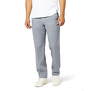 Dockers Men's Straight Fit Easy Khaki Pants, Burma Grey, 31W x 30L