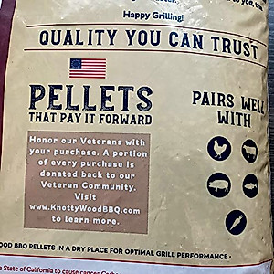 Knotty Wood Barbecue Company Almond Cabernet Cooking BBQ Grilling Pellets 100% Pure Natural Almond Wood No Fillers No Oils No Additives 20 lb Bag