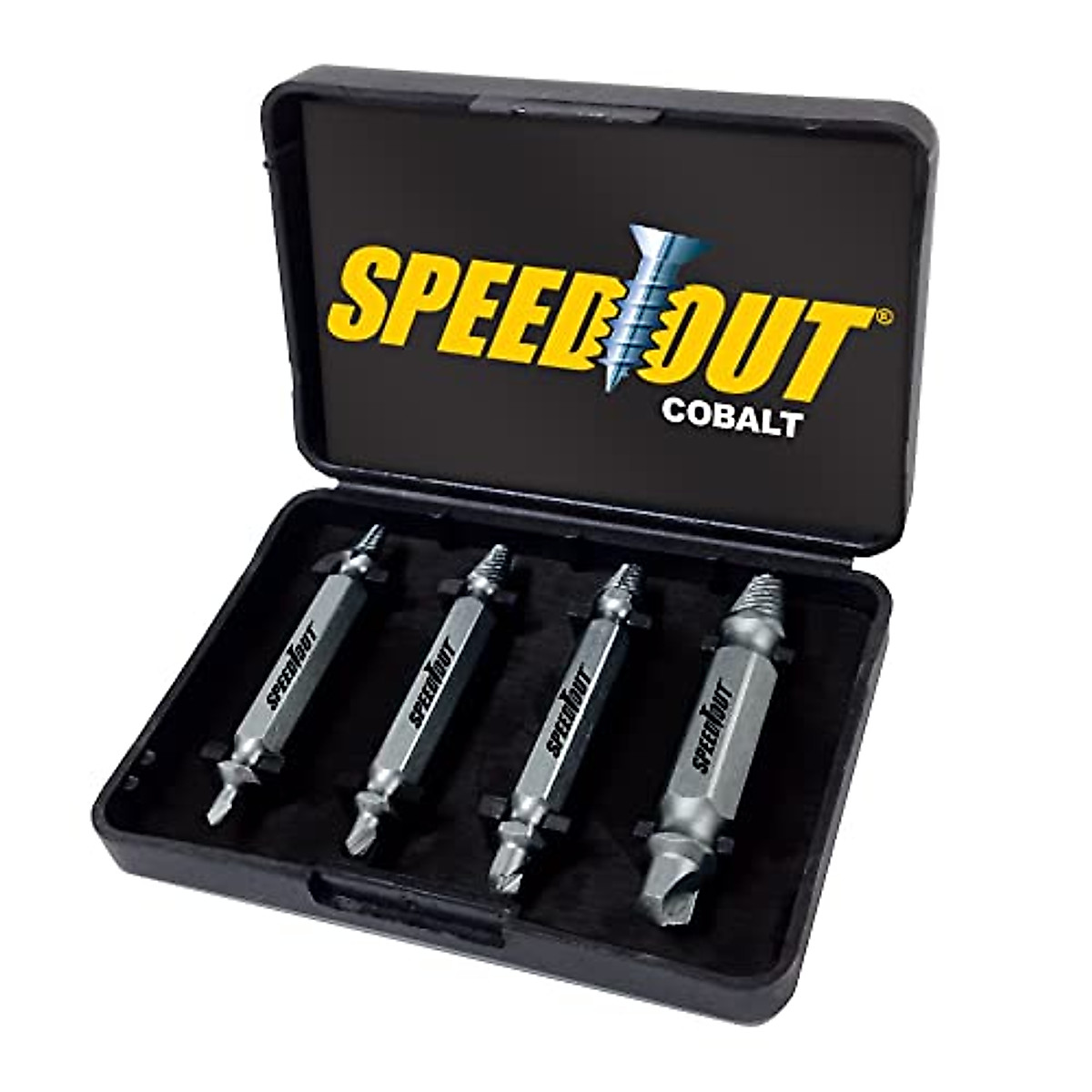 Ontel SpeedOut Cobalt Damaged Screw Extractor Kit, 4 Piece Set