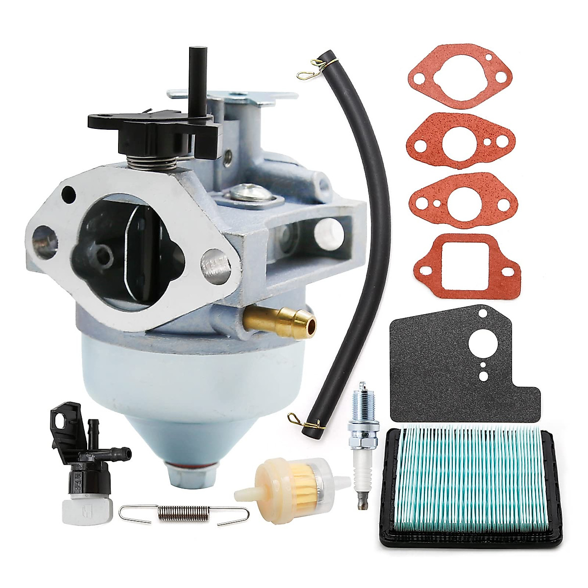 Vkinman 16100-Z0Y-813 Gcv190 Carb Kit Carburetor w/Air Filter Spark Plug Replacement for Honda GCV190 GCV190A GCV190LA Lawn Mower Engine HRB217 HRX217 HRX217K1 HRX217K2