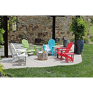 Resin TEAK Essential Adirondack Chair, All Weather Plastic Outdoor Chairs for Fire Pit, Campfire, Patio, Porch, Comfortable Seat for Long Relaxation, Up to 300 lb Capacity - White