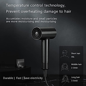 Nesugar High Speed Hair Dryer with 110,000 RPM Brushless Motor and Negative Ionic Blow Dryer with Magnetic Nozzle, 2 Speed, 3 Kinds of Temperature, Metallic Feel (HD01 Brown)