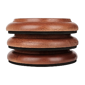 Eison Grand Piano Caster Cups, Solid Sapeliwood Piano Caster with Non-Slip & Anti-Noise Foam Floor Protectors for Hardwood Floor, Set of 3